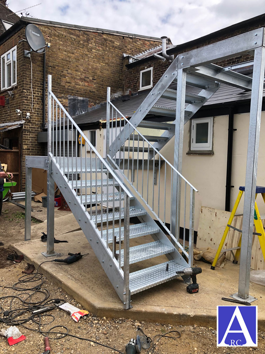 Galvanised Steel Outdoor Staircase Installation in Datchet, Berkshire ...