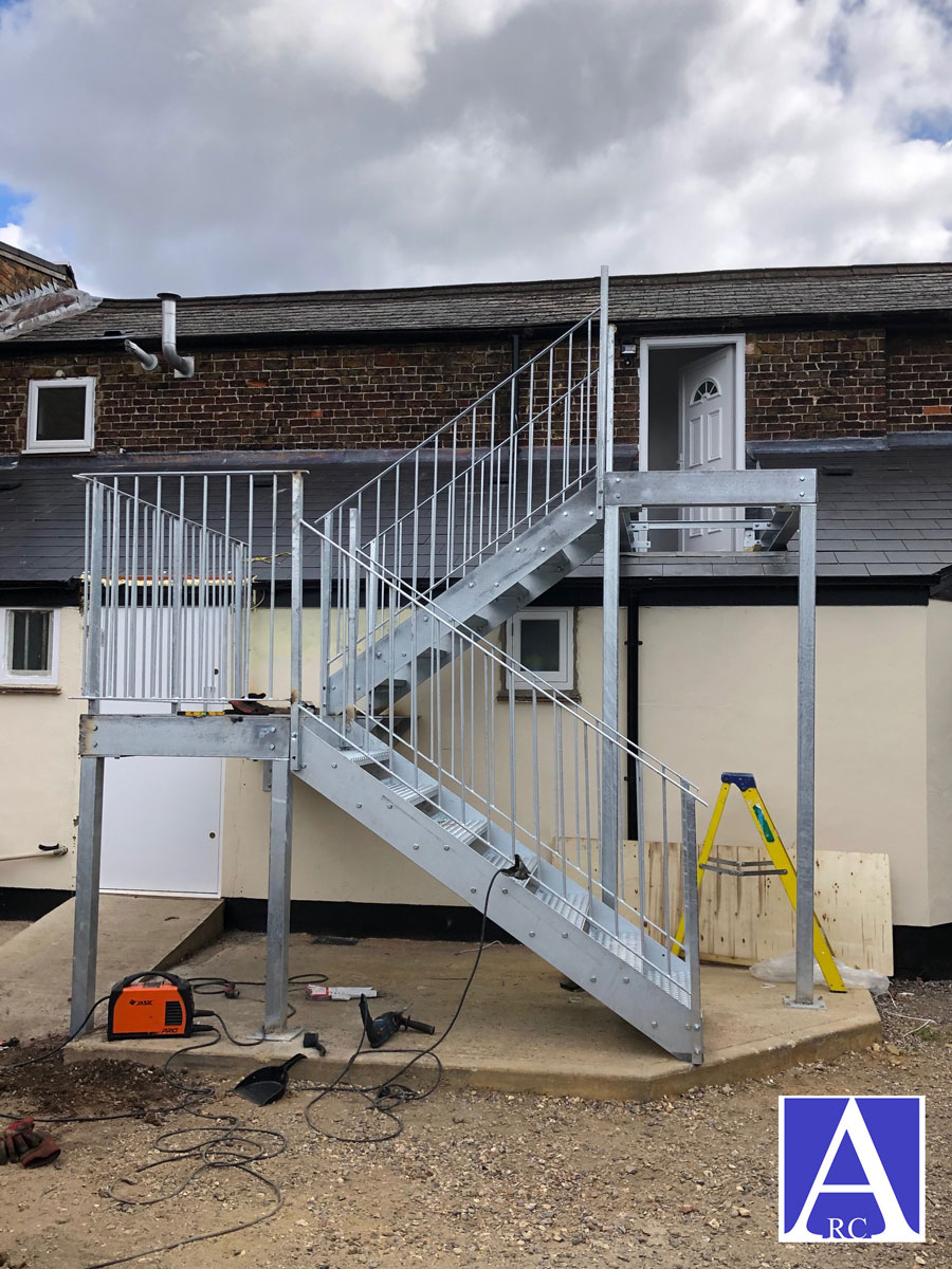 Galvanised Steel Outdoor Staircase Installation in Datchet, Berkshire ...